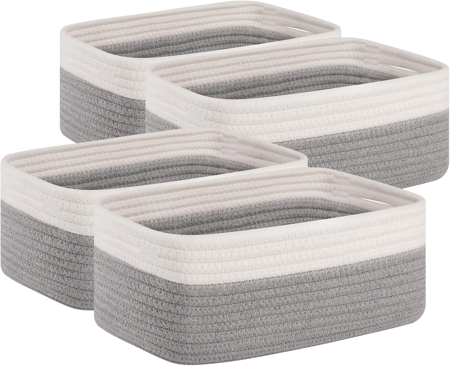 4 Pack Small Storage Baskets for Organizing, Decorative Storage Bins ...