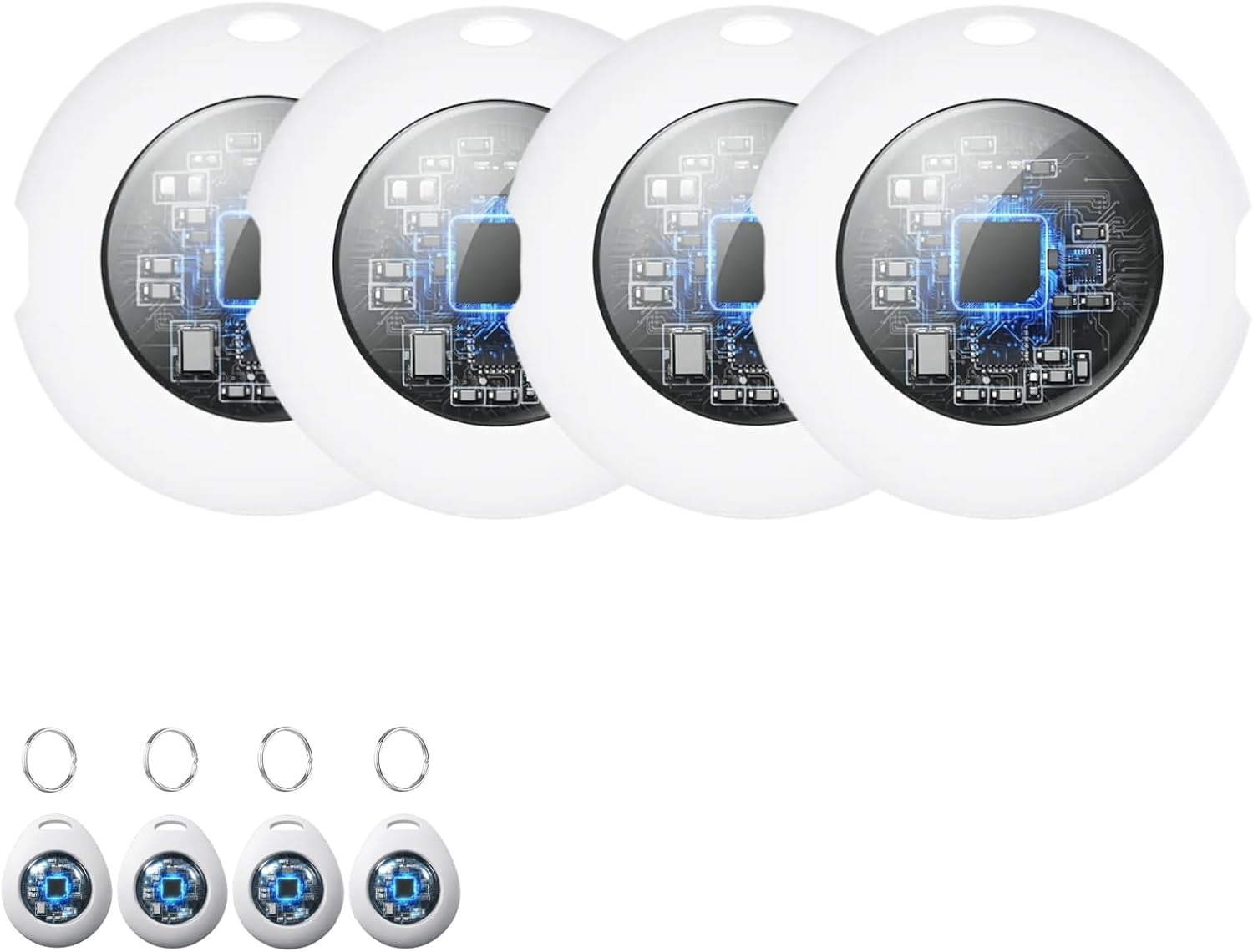 4 Pack Smart Bluetooth Tracker Tags [Apple MFi Certified] Air Key ...