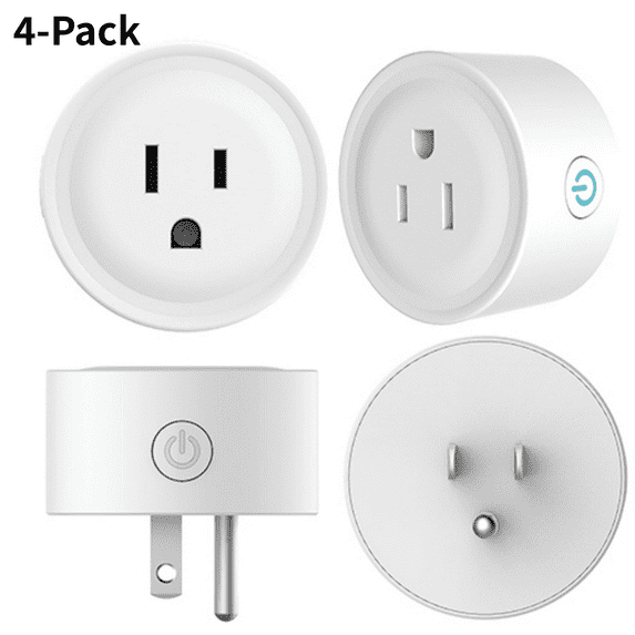 4 Pack Smart Plugs Wi-Fi Outlet 4 Pack Work with Alexa/Google Home ...