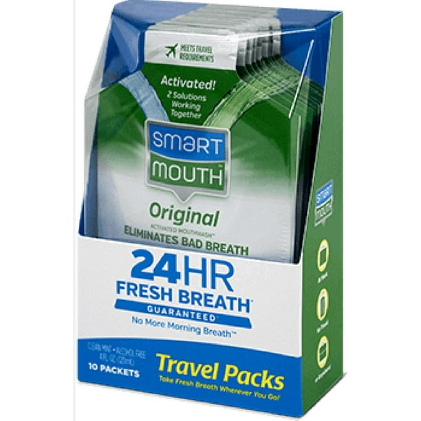 4 Pack - SmartMouth Mouthwash Packets Clean Mint 10 Each - Walmart.com
