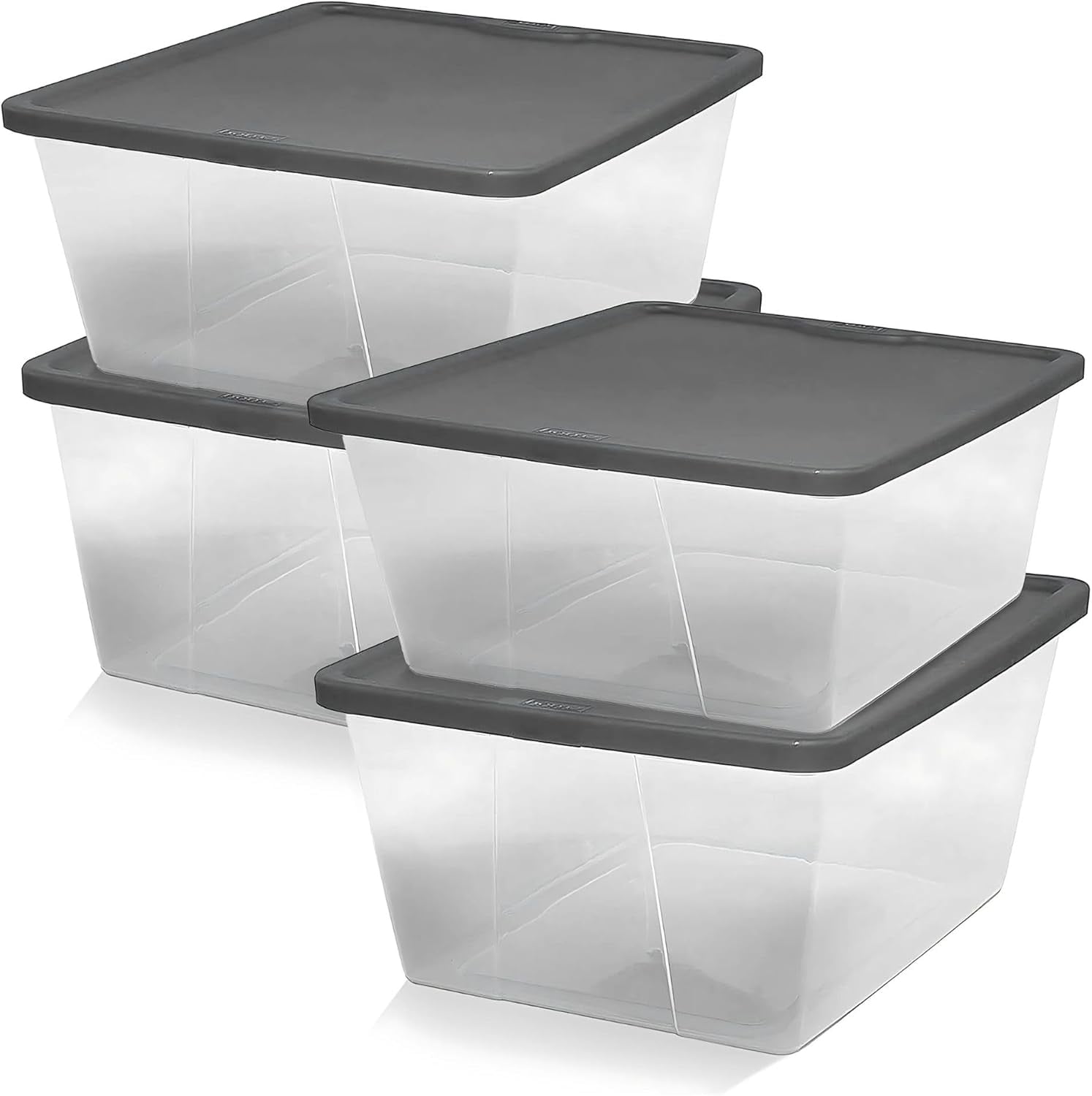 4-Pack Snaplock, Small Clear Plastic Storage Bins with Lids, 12 Quart ...