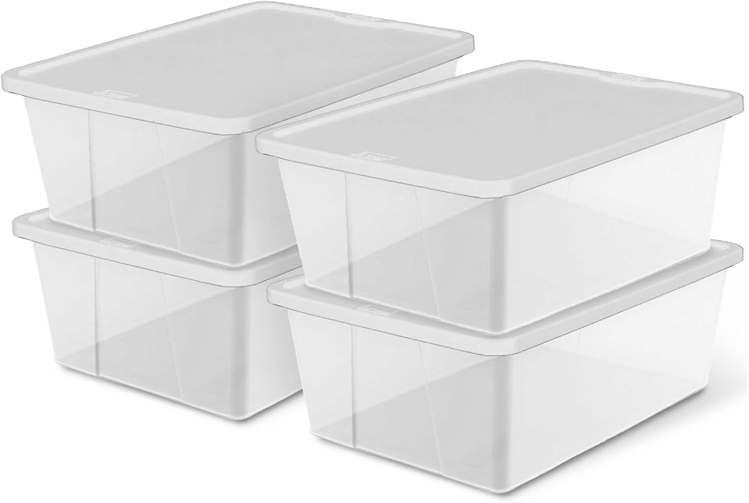 4-Pack Snaplock, Small Clear Plastic Storage Bins with Lids, 12 Quart ...