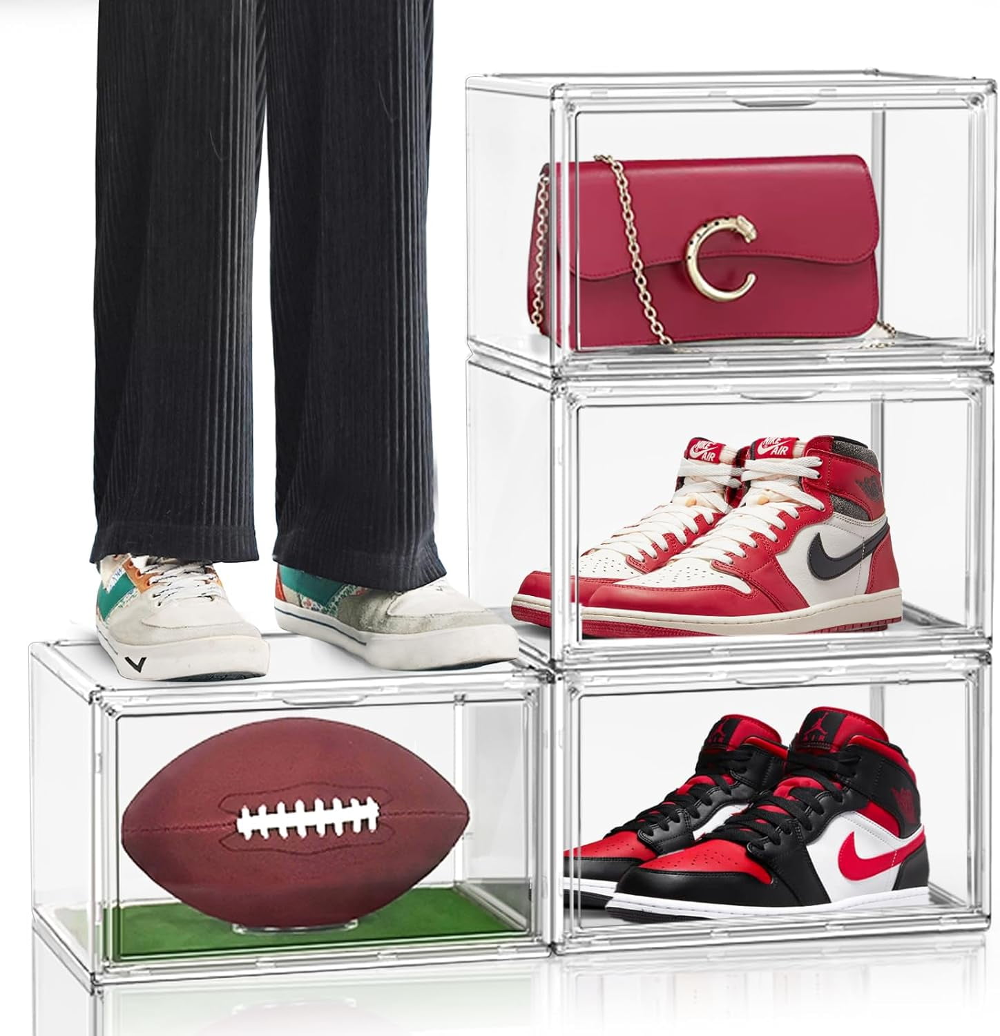 4-Pack Sneaker Storage for Sneakerheads 14.1 * 10.6 * 9in Shoe Boxes ...