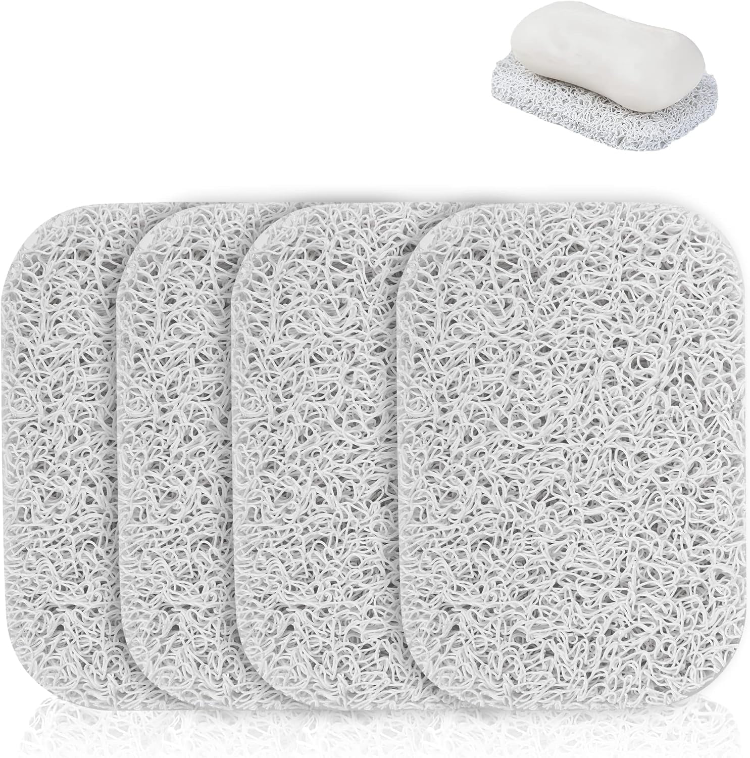 ZDWQFA 4 Pack Soap Lifting Pads, Soap Saver, Self-Draining Soap Holder ...