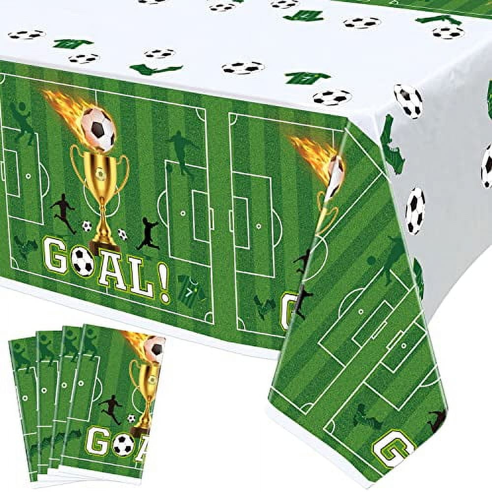 4 Pack Soccer Party Tablecloths Soccer Birthday Decorations Plastic ...