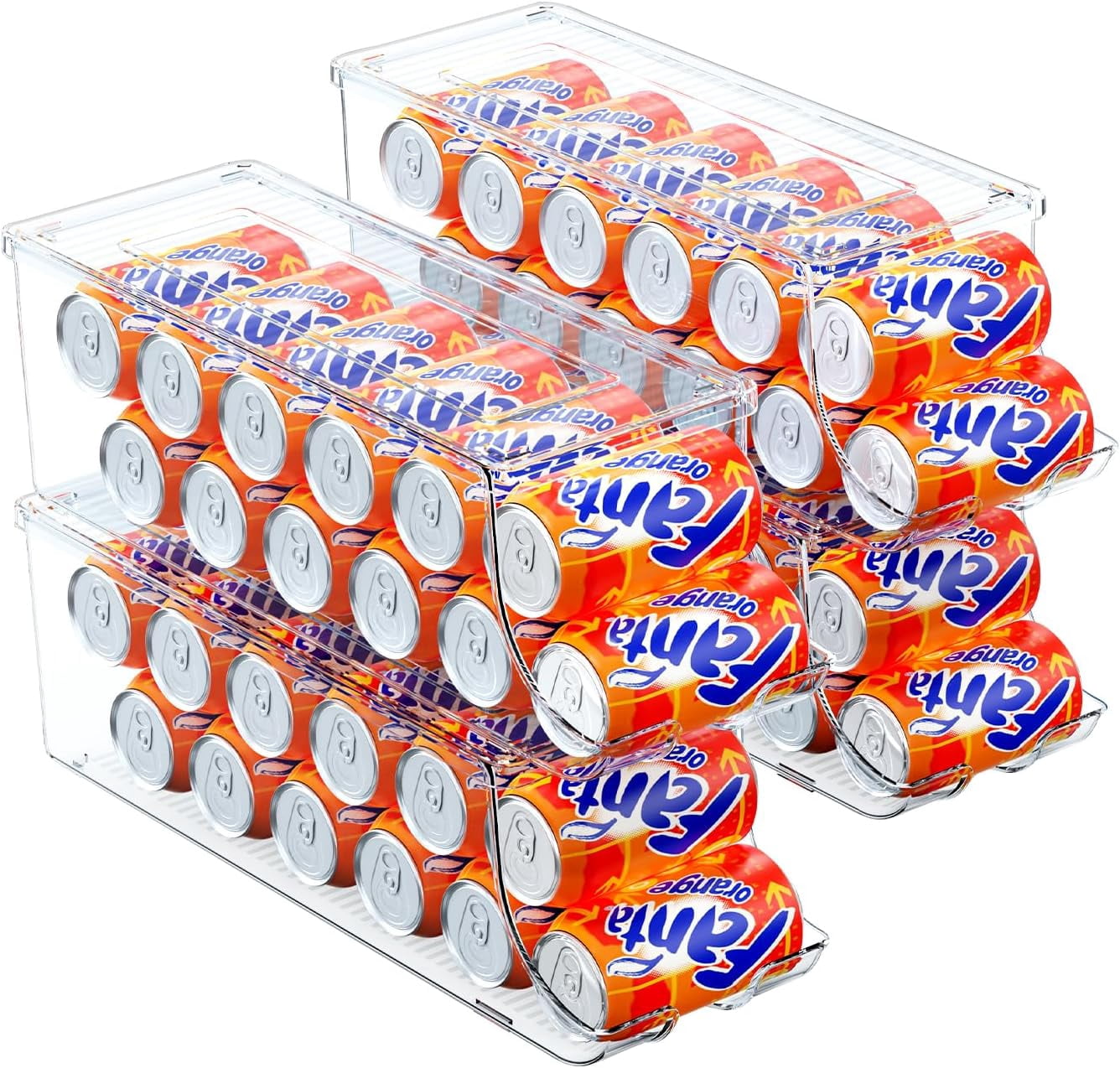 4 Pack Soda Can Organizer for Refrigerator, Canned Food Pop Cans ...