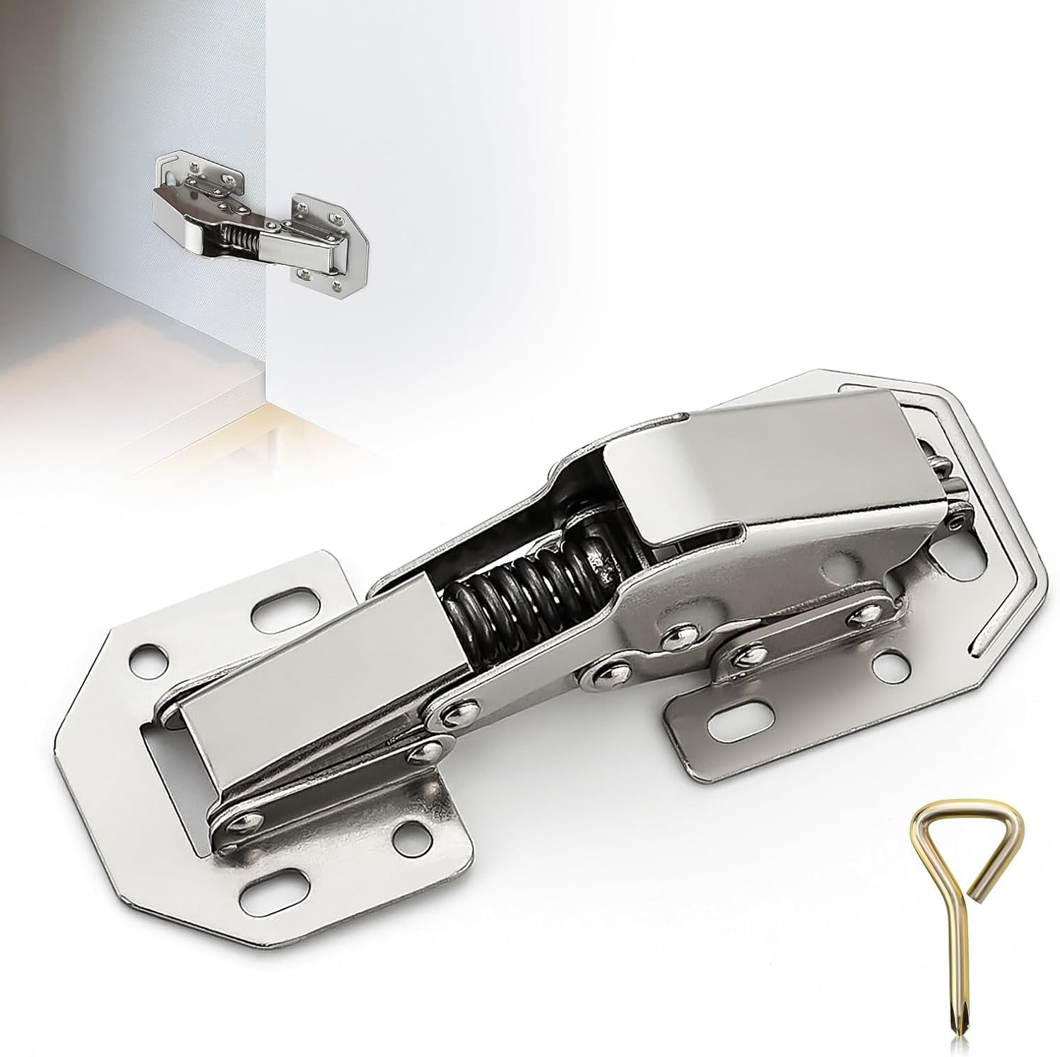 4 Pack Soft Close Hidden Hins Surface Mount Kitchen Cabinet Hins, No ...