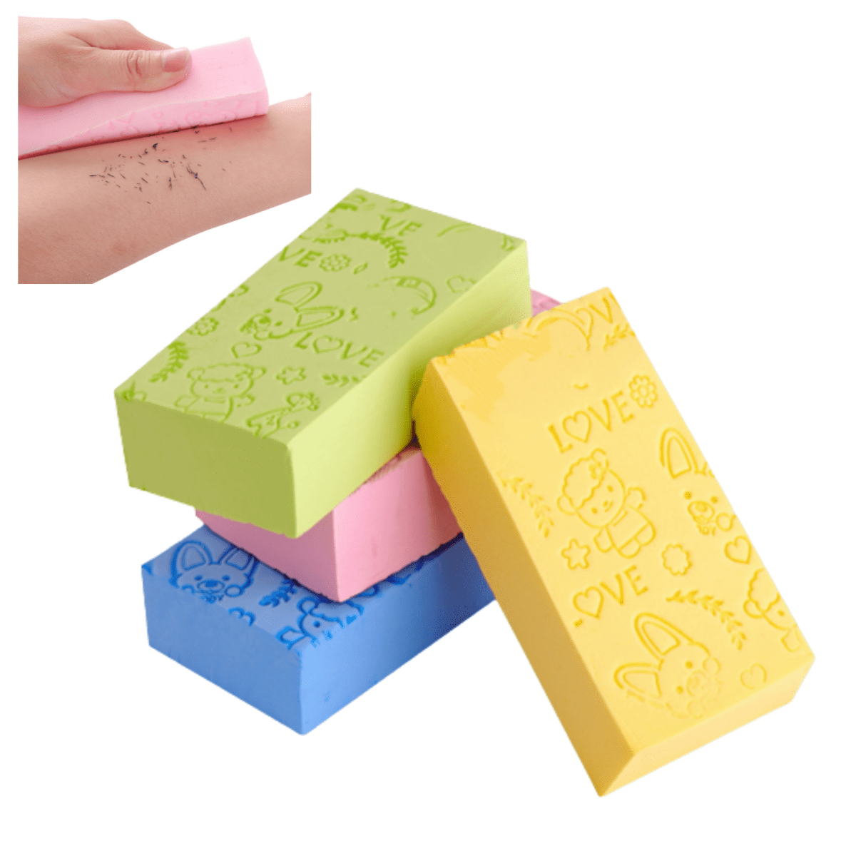 4 Pack Soft Exfoliating Bath Sponge, Multi-Color Bath Sponge Shower ...