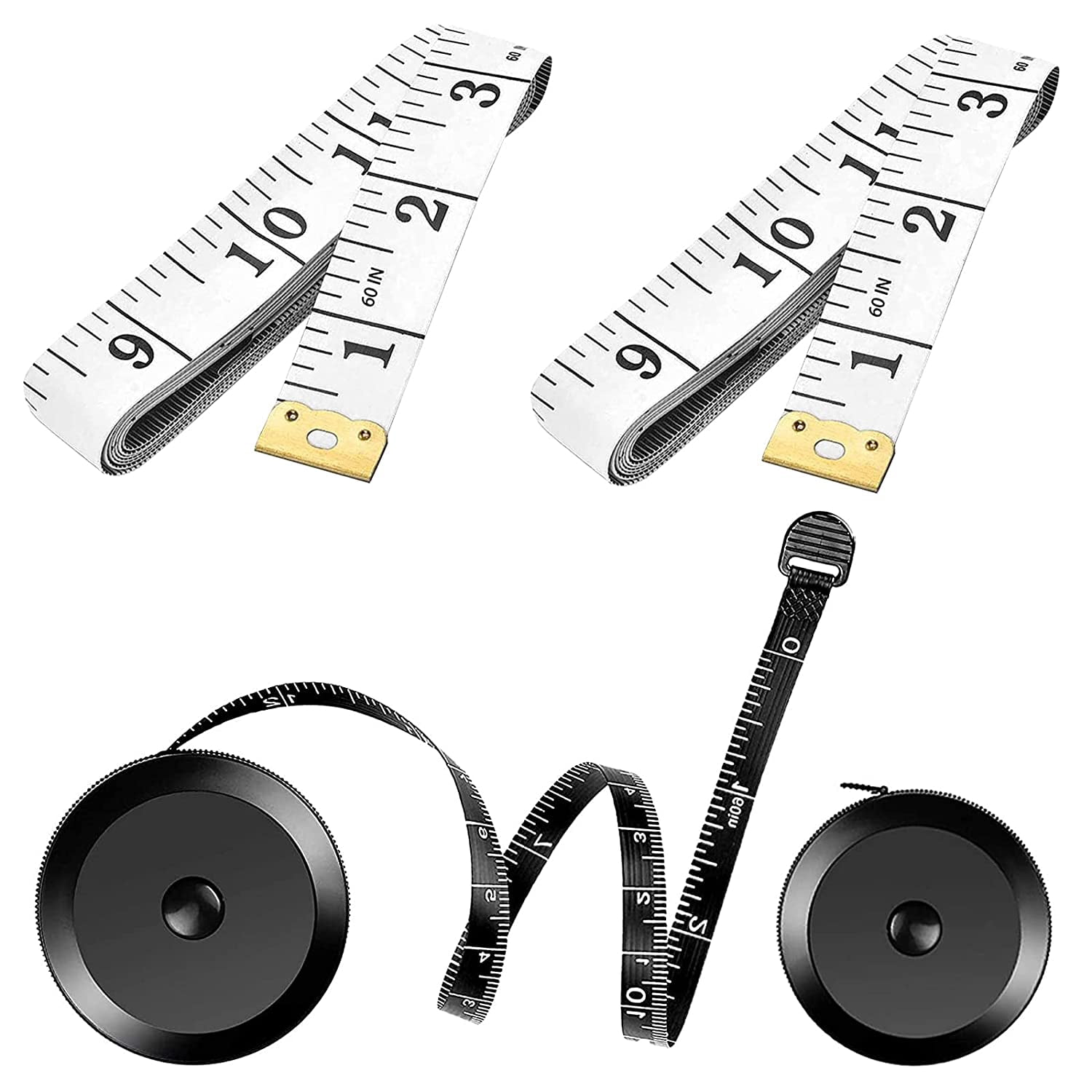 4 Pack Soft Tape Measure Double Scale Body Sewing Flexible Ruler for ...