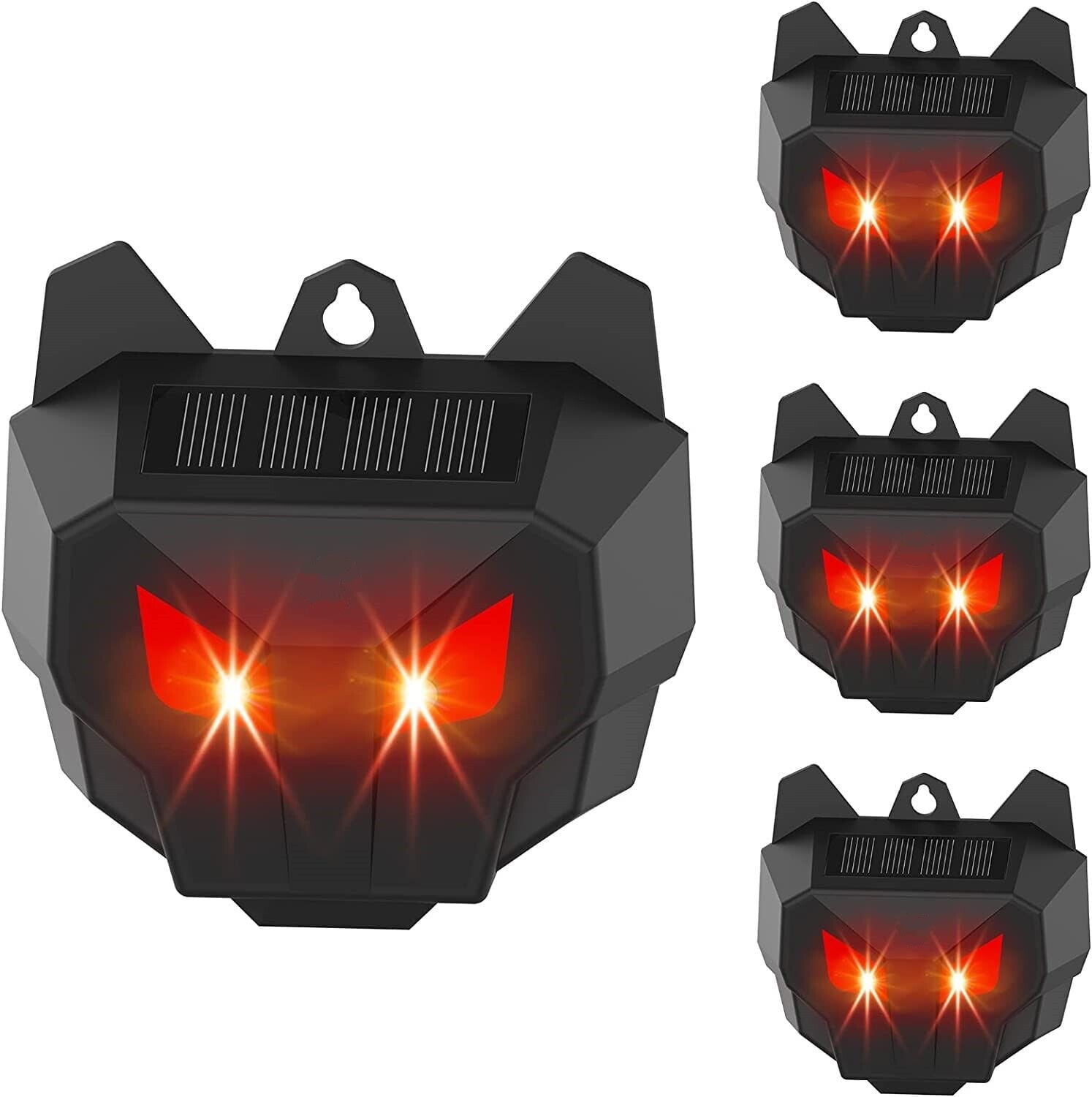 4 Pack Solar Animal Repeller Outdoor, Deer Deterrent with Red Lights ...