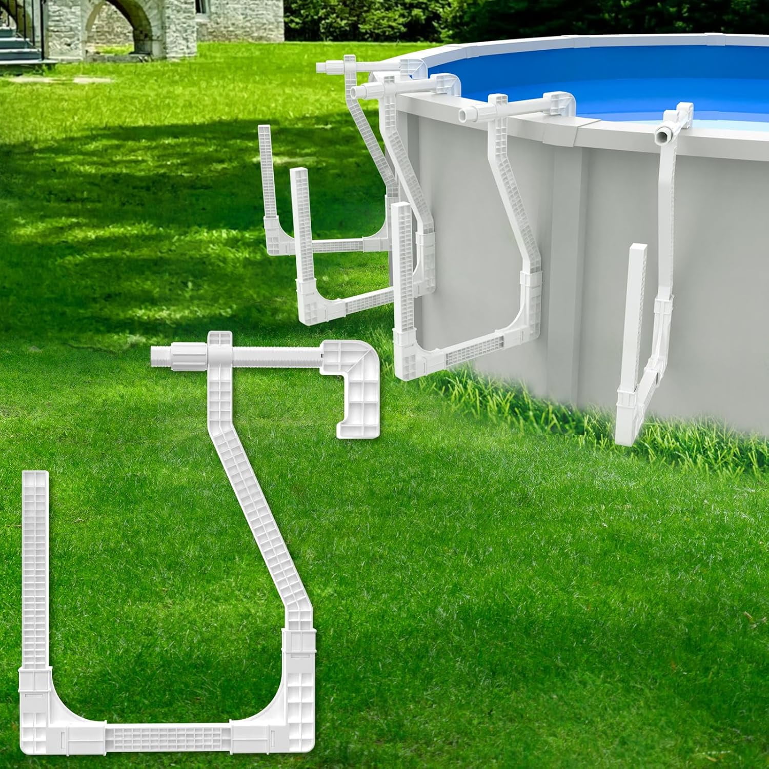 4 Pack Solar Cover Holder, Adjustable Solar Saddle Pool Cover Holder U ...