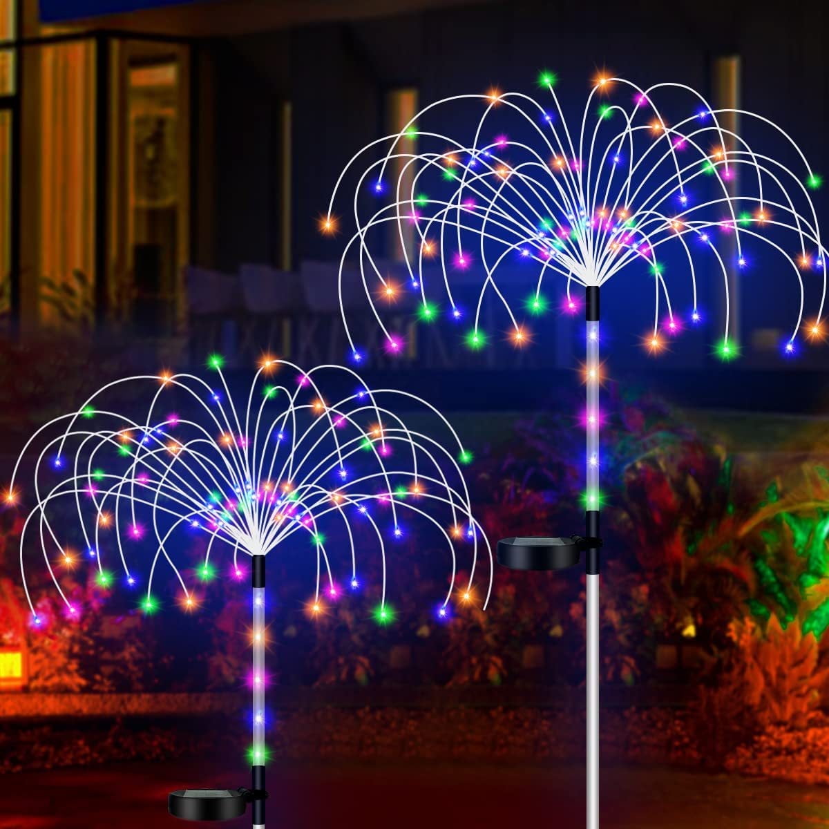 4 Pack Solar Garden Lights, Firework Lights, Solar Lights Decorative, 8 ...