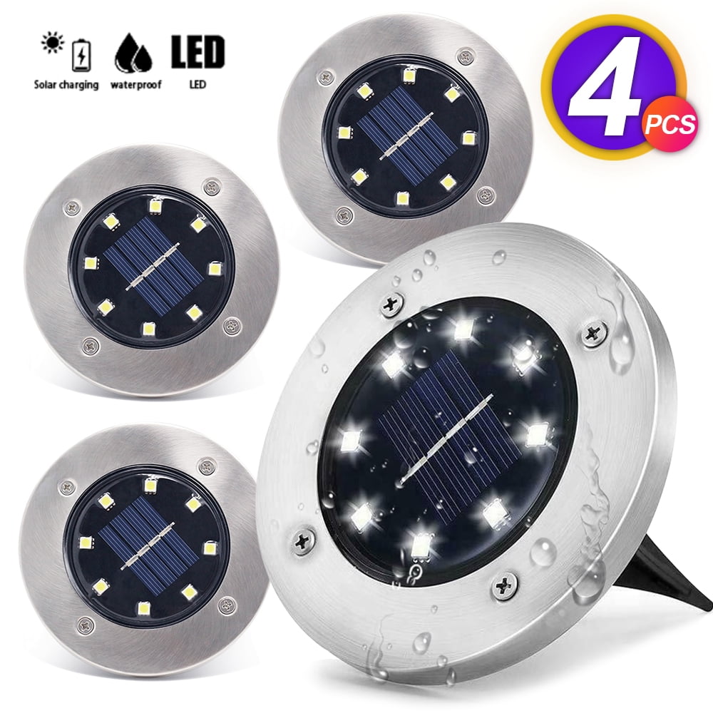 4 Pack Solar Ground Lights - Solar Garden Lights Outdoor Waterproof ...
