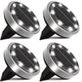 4 Pack Solar Ground Lights Outdoor - 8 LED Solar Pathway Lights with ...