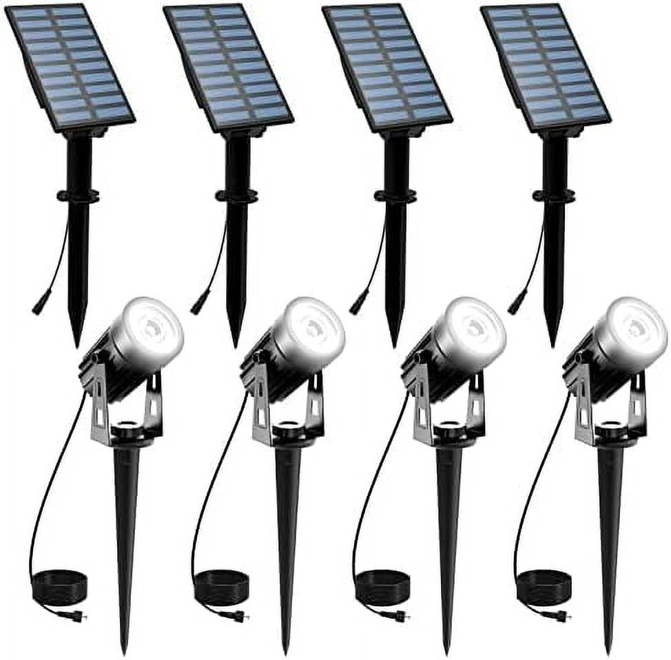 4 Pack Solar Landscape Spotlights White, 6000K Solar Garden Spot Light ...