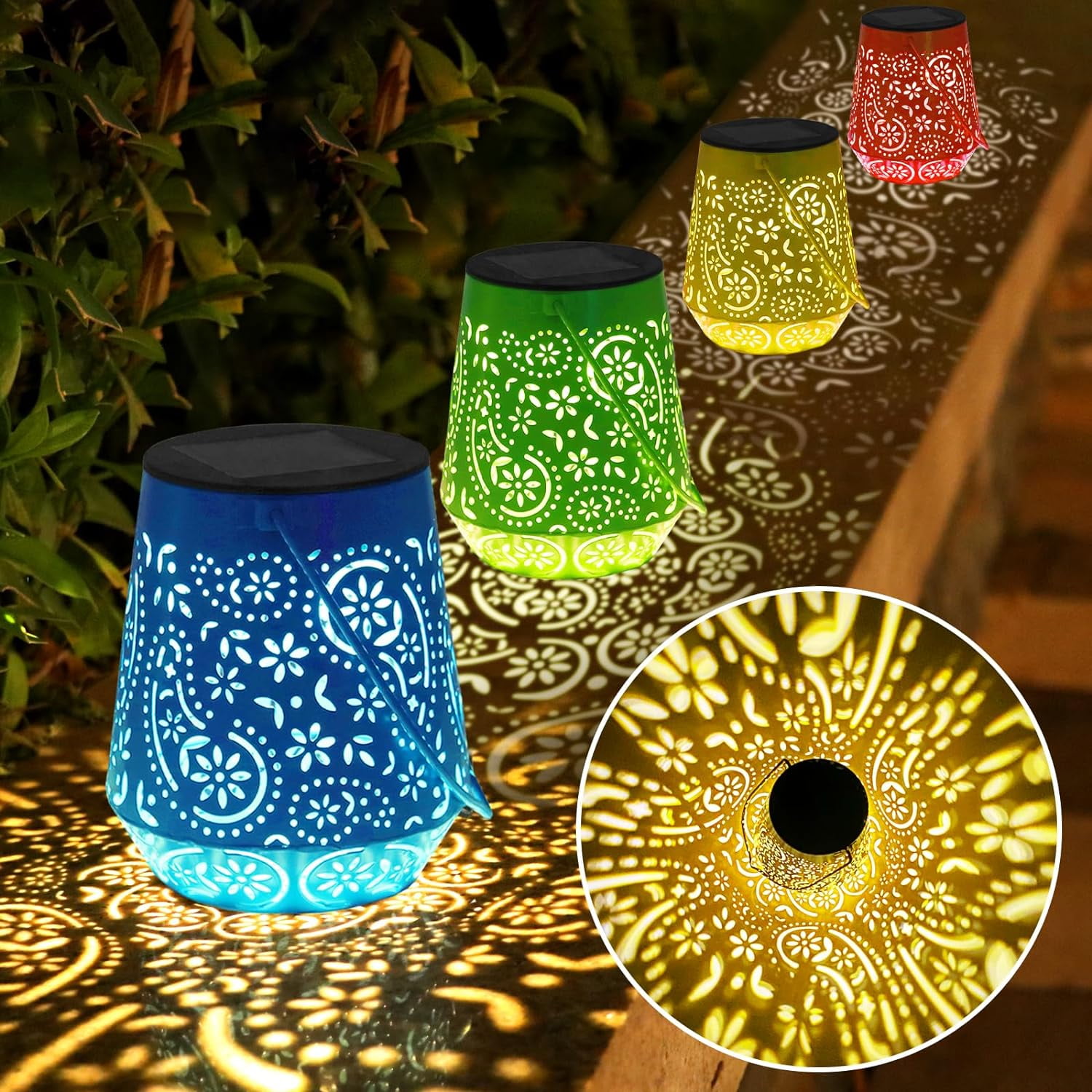 4 Pack Solar Lanterns Outdoor Garden Decor Solar Lanterns Lights ...