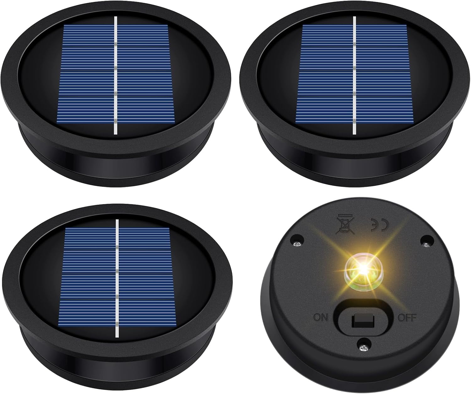 4 Pack Solar Light Replacement Top, Replacement Solar Light Parts for ...
