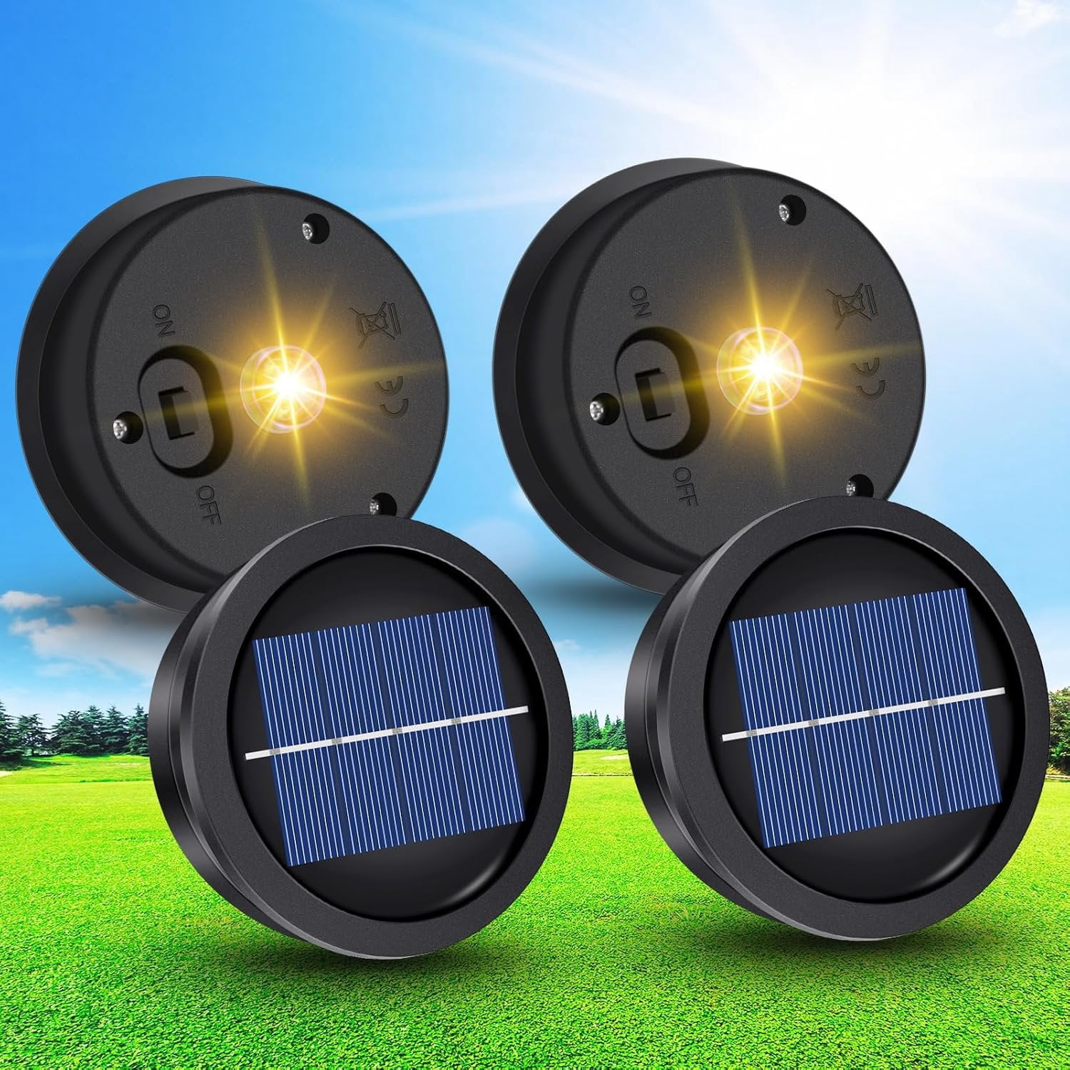 4 Pack Solar Light Top (Top Size 3.23 inch, Bottom Size 2.83 inch ...