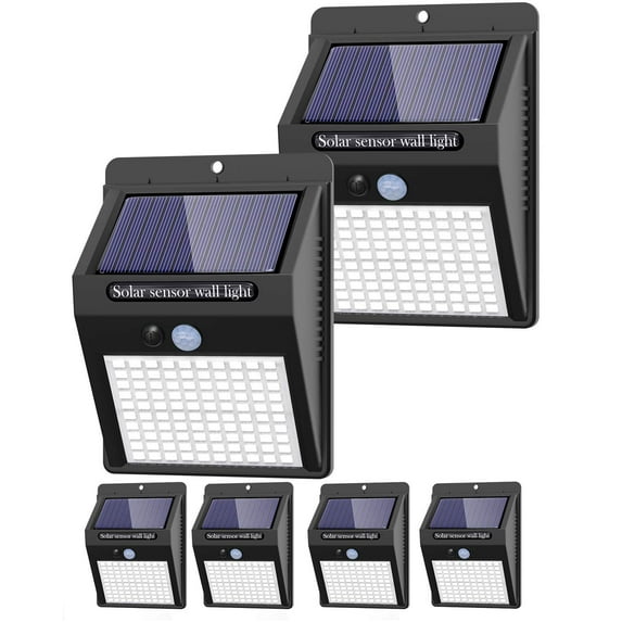 4 Pack Solar Lights Outdoor, 3 Modes/100LED Solar Security Lights ...