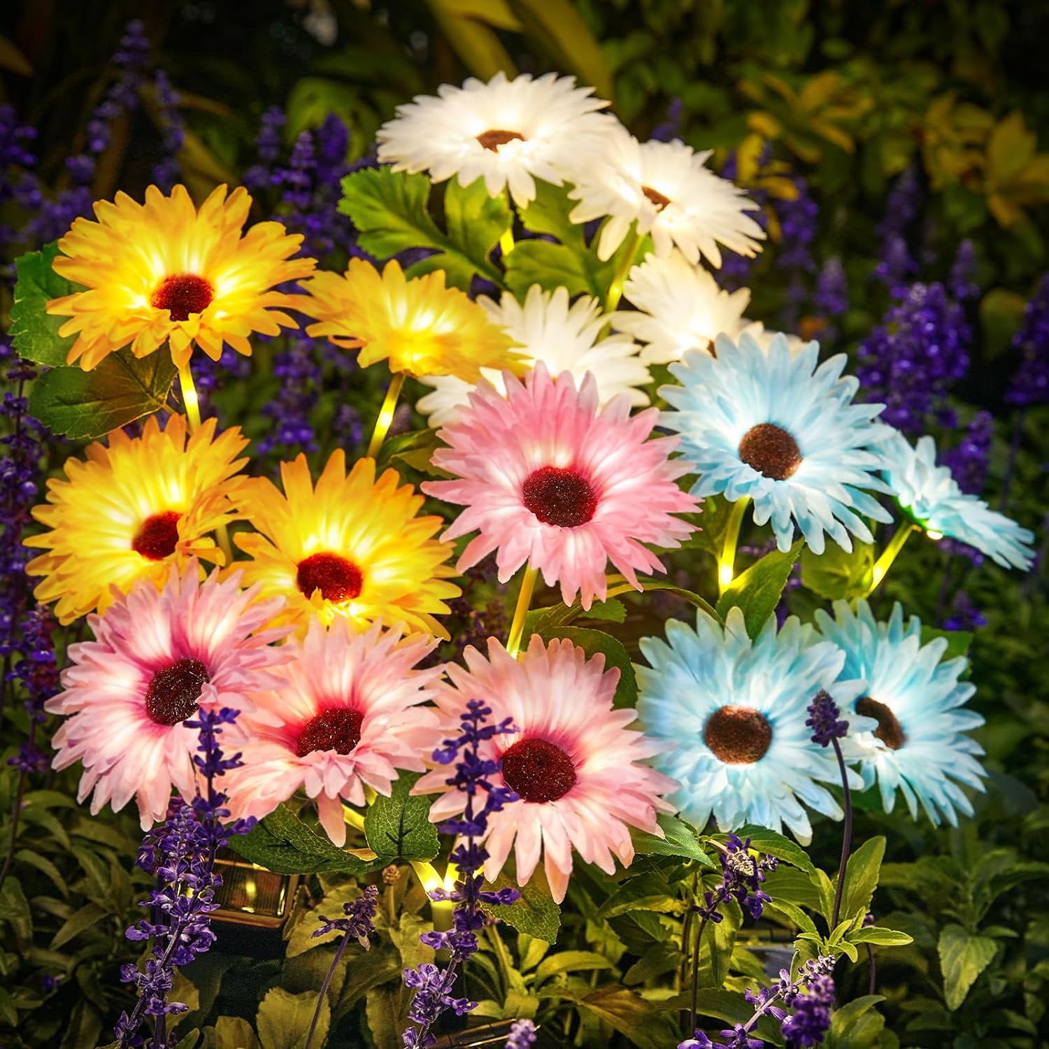 4 Pack Solar Lights Outdoor Garden Decor, Upgraded Outdoor Solar Garden ...