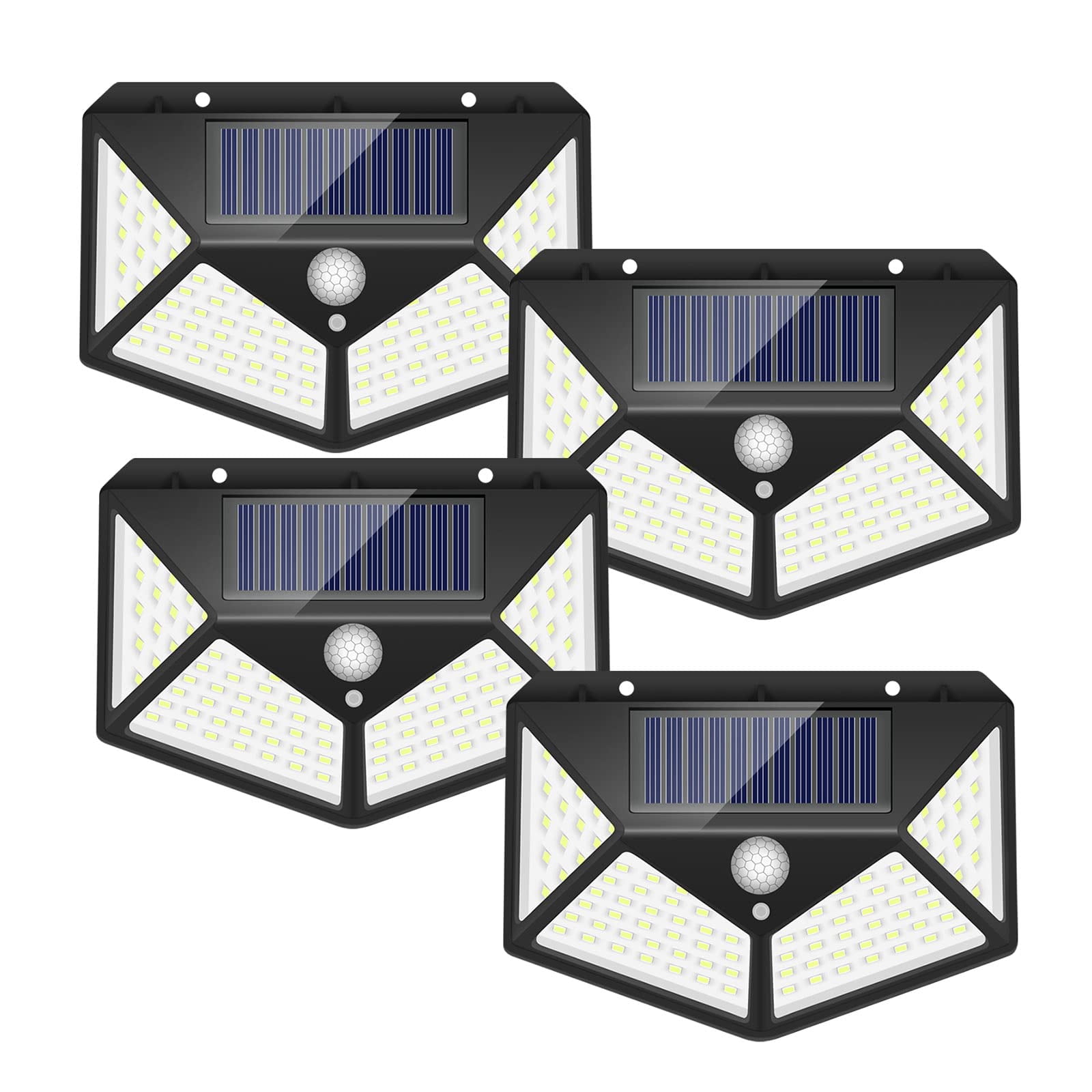 4 Pack Solar Lights Outdoor Wall Lights, IP65 Waterproof &100 LED Solar ...