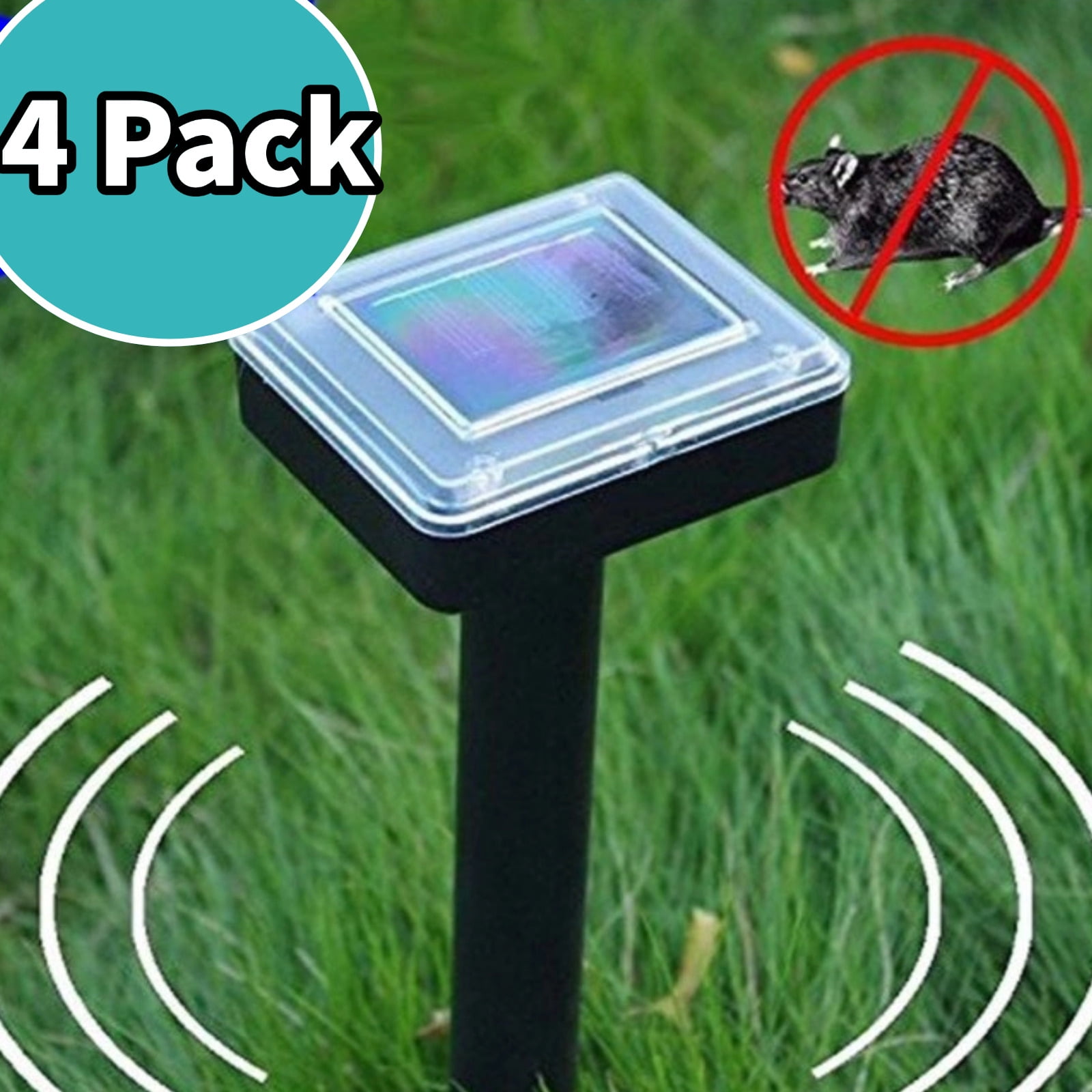 4 Pack Solar Mole Repellent Rat Repellent Solar Powered Outdoor Powered ...