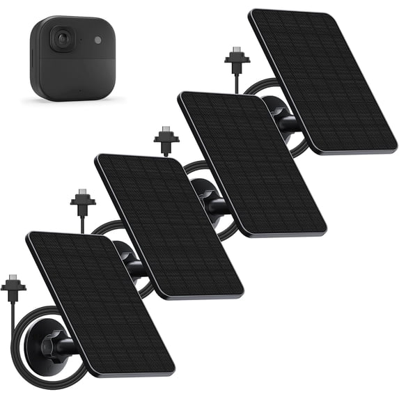 4 Pack Solar Panel for Camera 2K+/4, 4W Solar Panel Charger Compatible ...