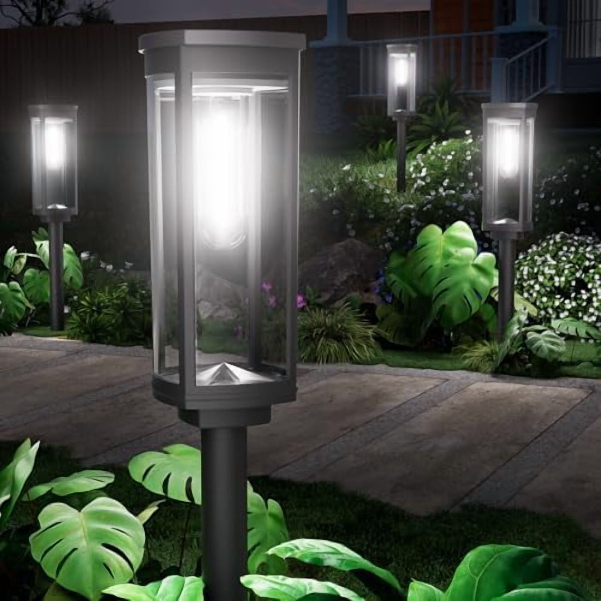 4 Pack Solar Pathway Lights Outdoor, Modern Super Brightness LED Path ...