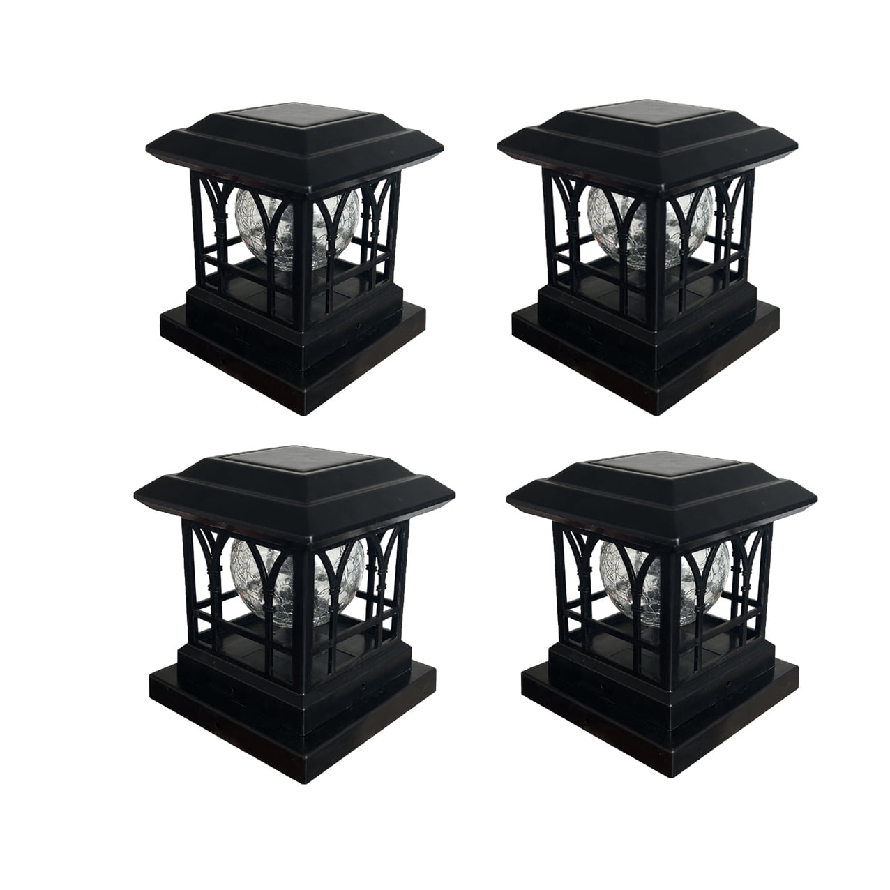 4 Pack Solar Post Cap Lights, Outdoor Post Light, Solar Post Cap Lights ...