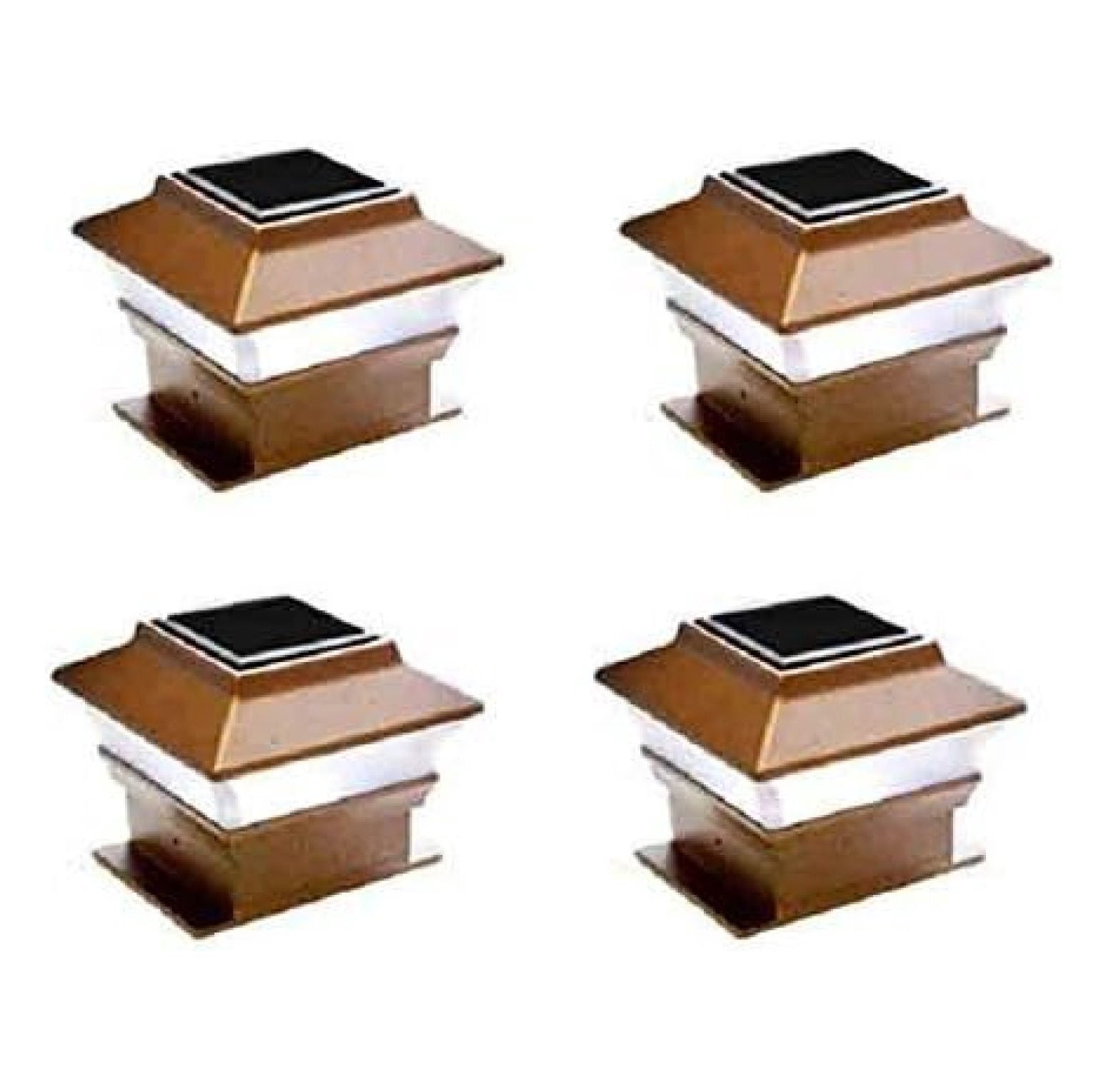 4 Pack Solar Powered Copper Outdoor Garden Deck Patio Fence Pathway ...