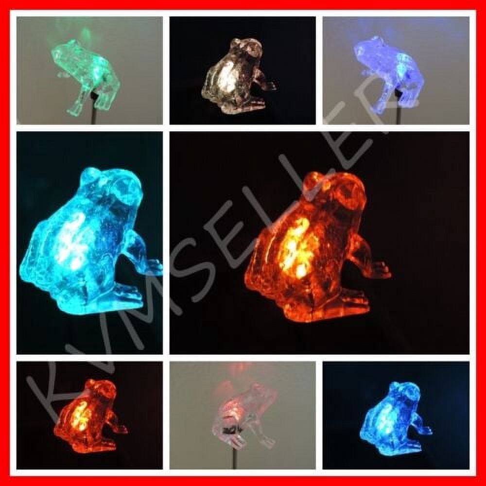 4 Pack Solar Powered Frog Garden Yard Stake Pathway Lawn Light LED Sun ...