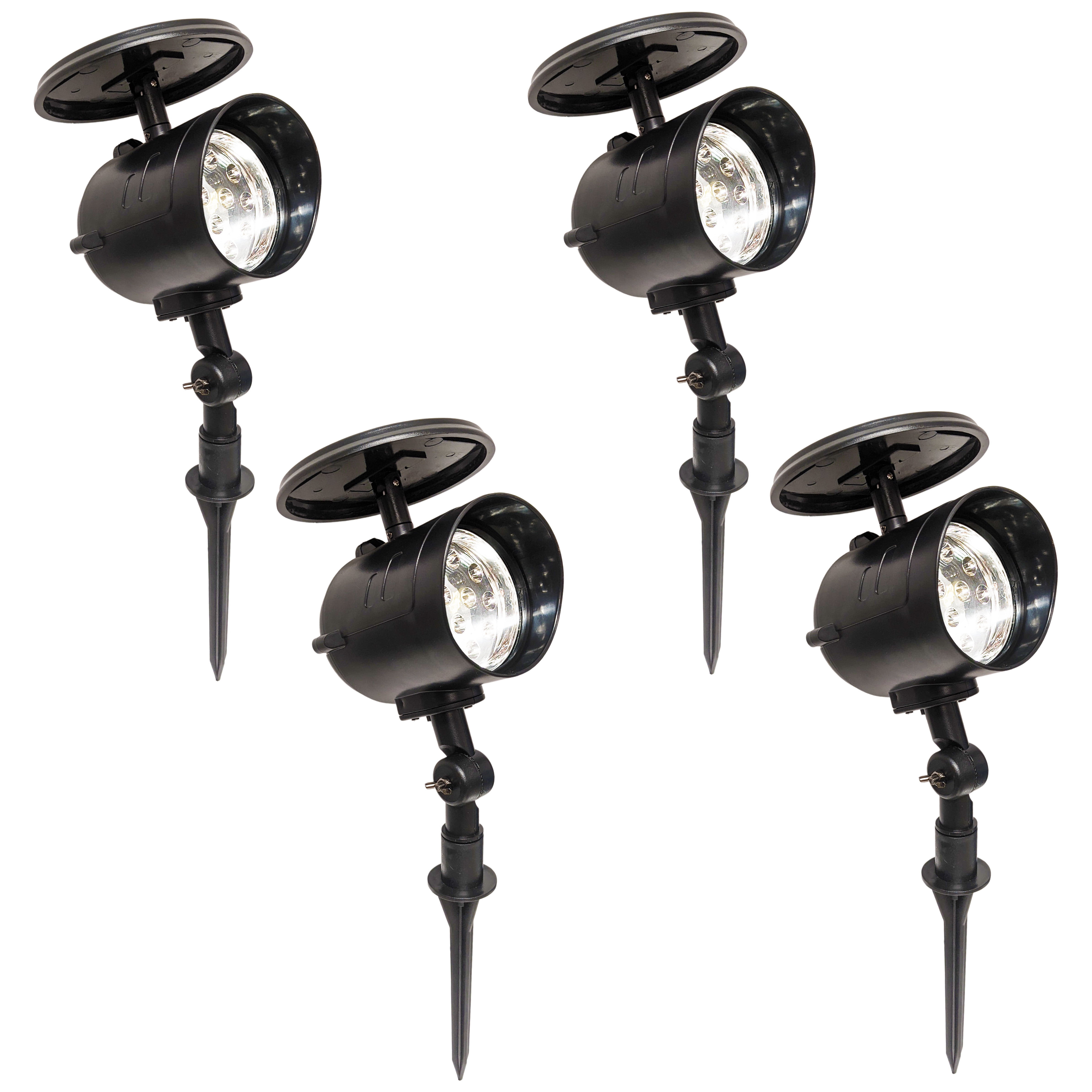 4 Pack Solar Powered LED Spot Lights for Patio, Garden, Yard, Driveway ...