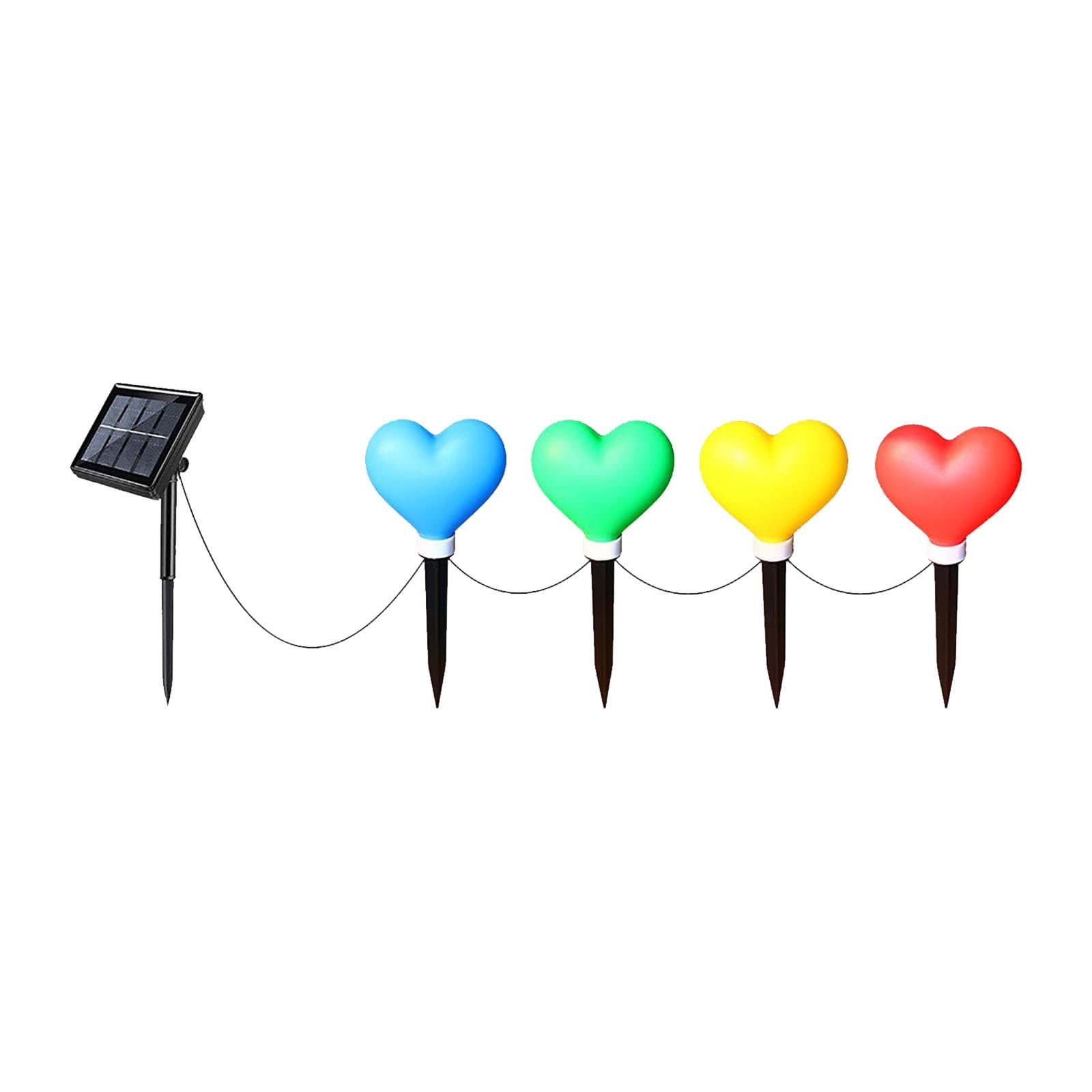 4 Pack Solar Red Heart Stake Lights For Valentines Day Valentine's Day ...