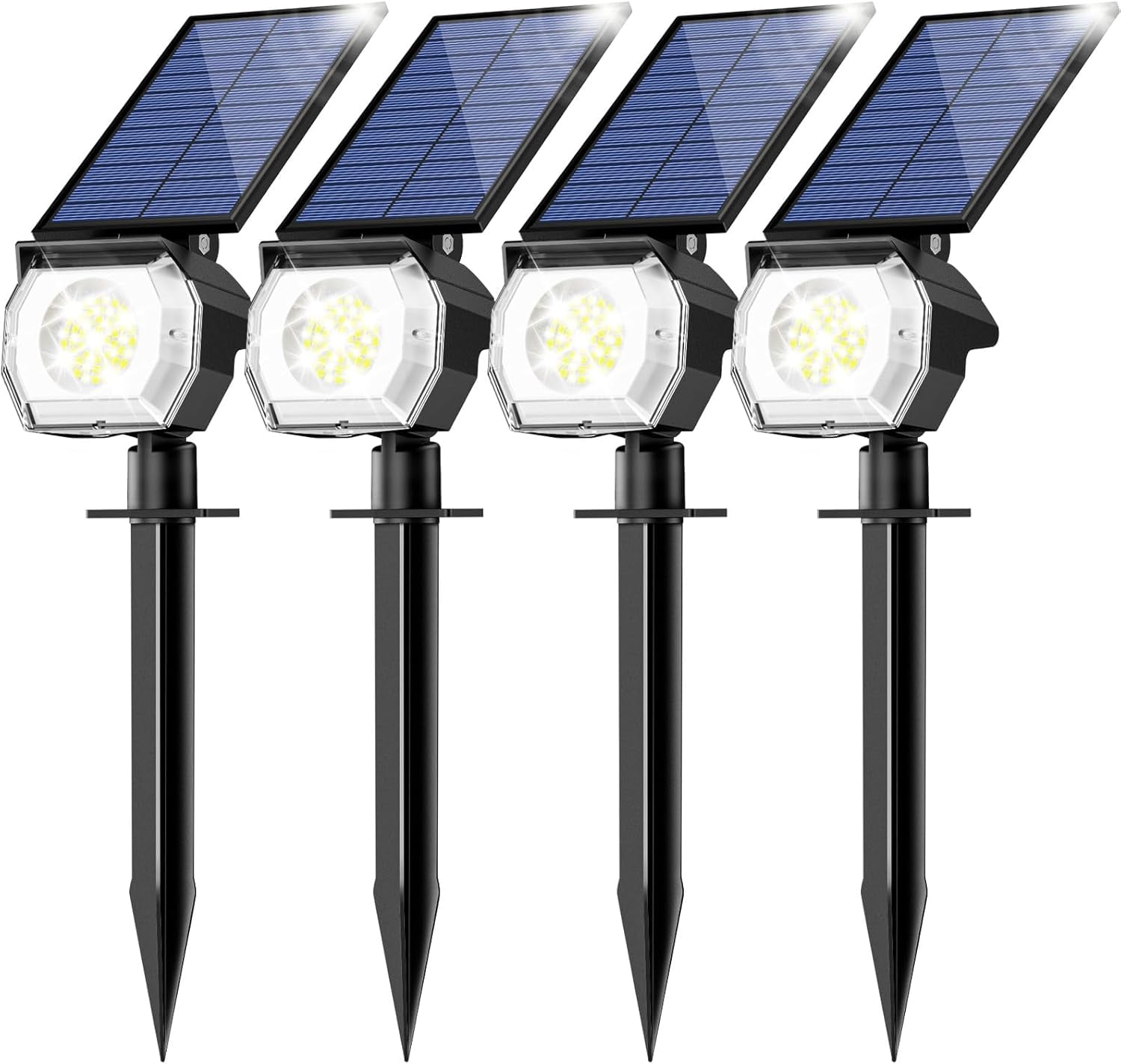 4 Pack Solar Spot Lights Outdoor Waterproof IP65, 52 LED Solar ...