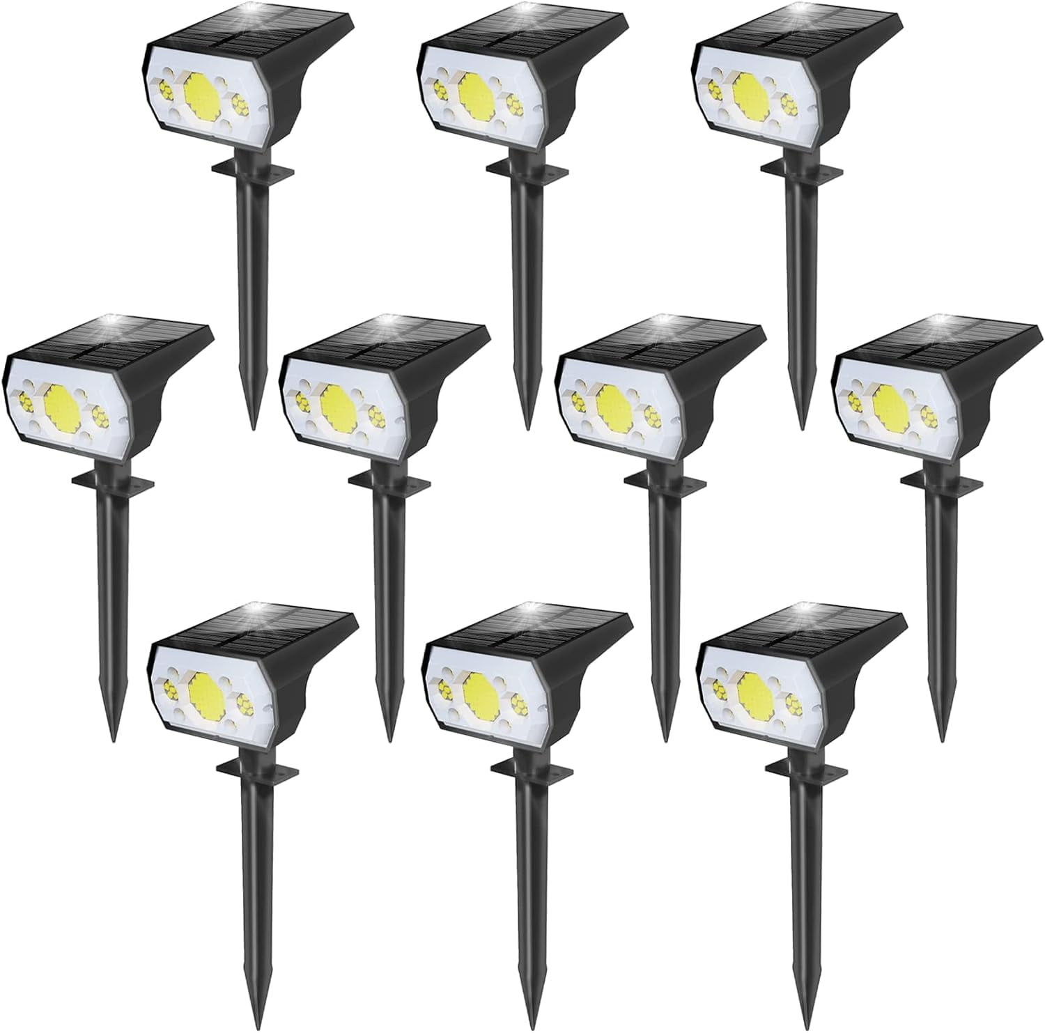 4 Pack Solar Spotlight Outdoor, 64 LEDs 1000 lumens Solar Outdoor ...