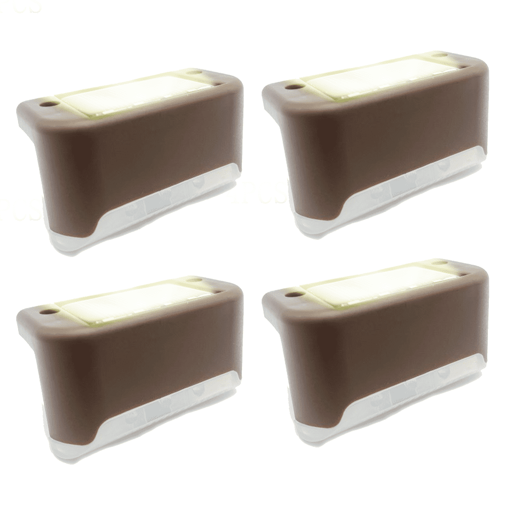 4-Pack Solar Step Lights - For Decks, Docks, Steps, Porches, Passages ...