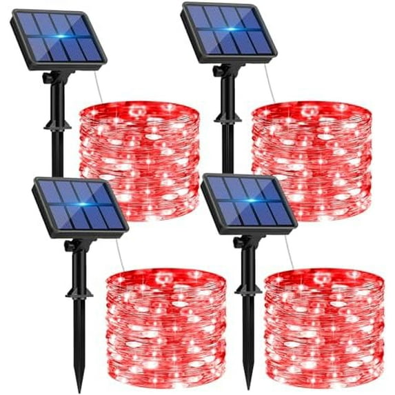 4 Pack Solar String Lights Outdoor - 320LED 132FT Solar Fairy Lights ...