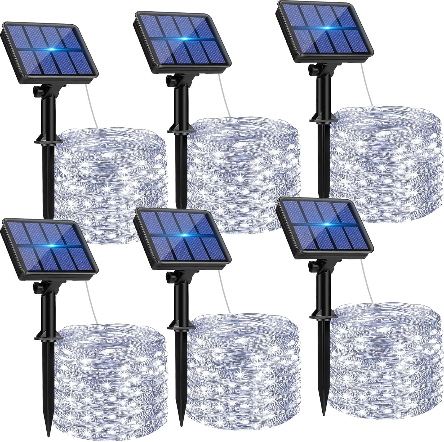 4 Pack Solar String Lights Outdoor - Total 320LED 132FT Solar Fairy ...