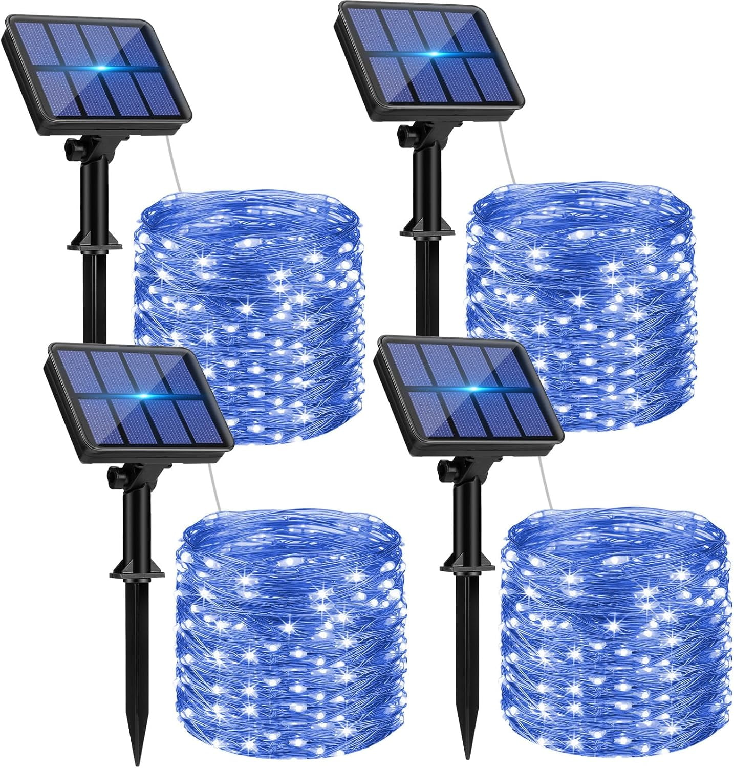 4 Pack Solar String Lights for Outside - 320LED 132FT Solar Fairy ...