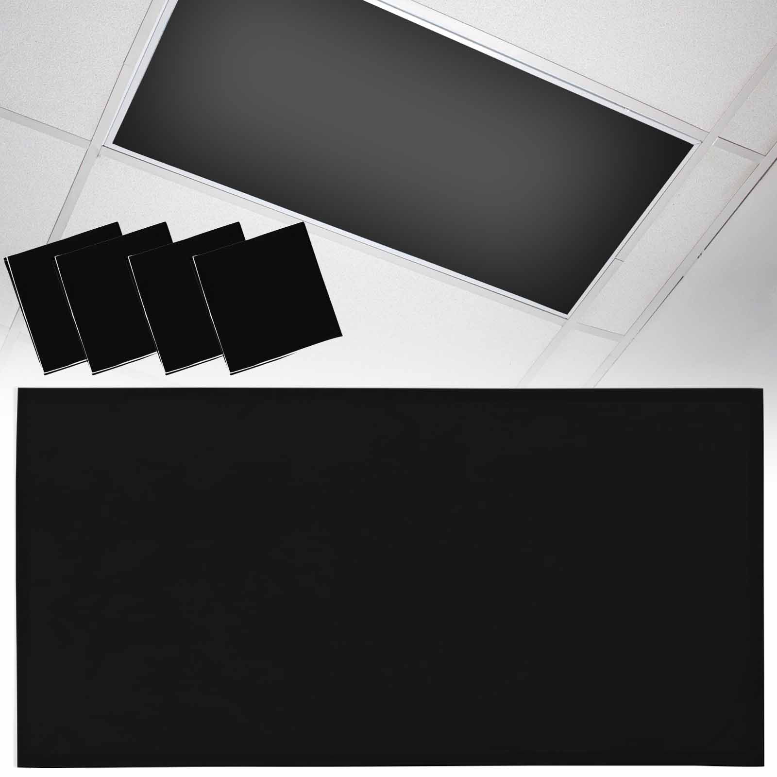 4 Pack Solid Color Fluorescent Light Covers for Ceiling Lights Black ...