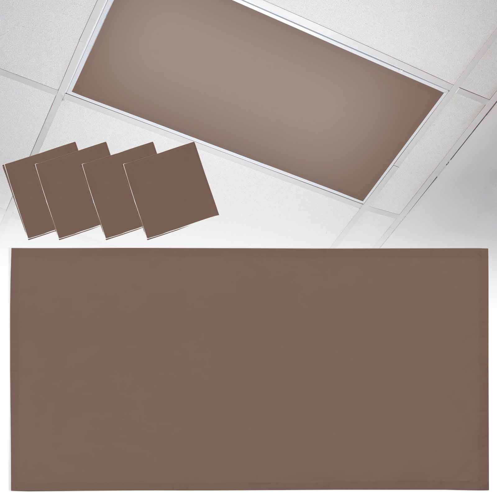 4 Pack Solid Color Fluorescent Light Covers for Ceiling Lights Brown ...