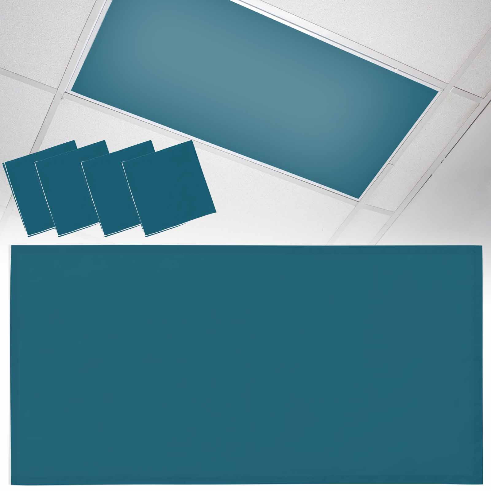 4 Pack Solid Dark Fluorescent Light Covers for Ceiling Lights Teal ...