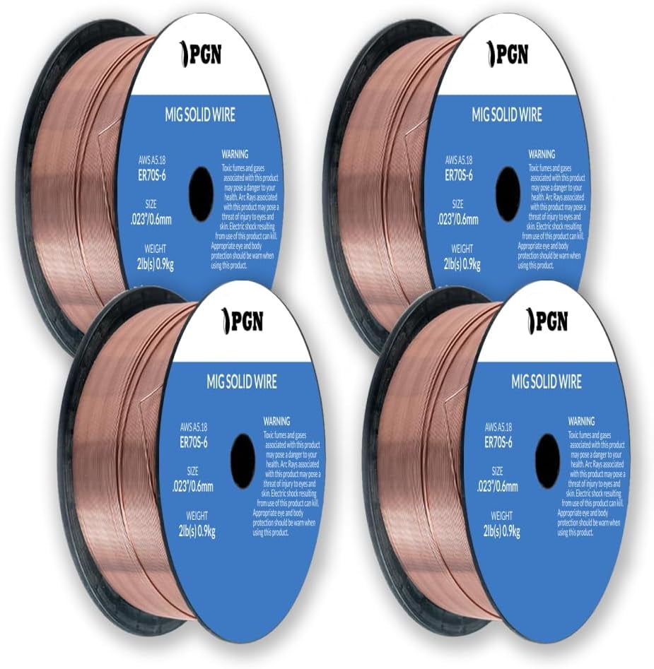 (4 Pack) Solid MIG Welding Wire - ER70S-6 .023 Inch - 2 Pound Spool ...