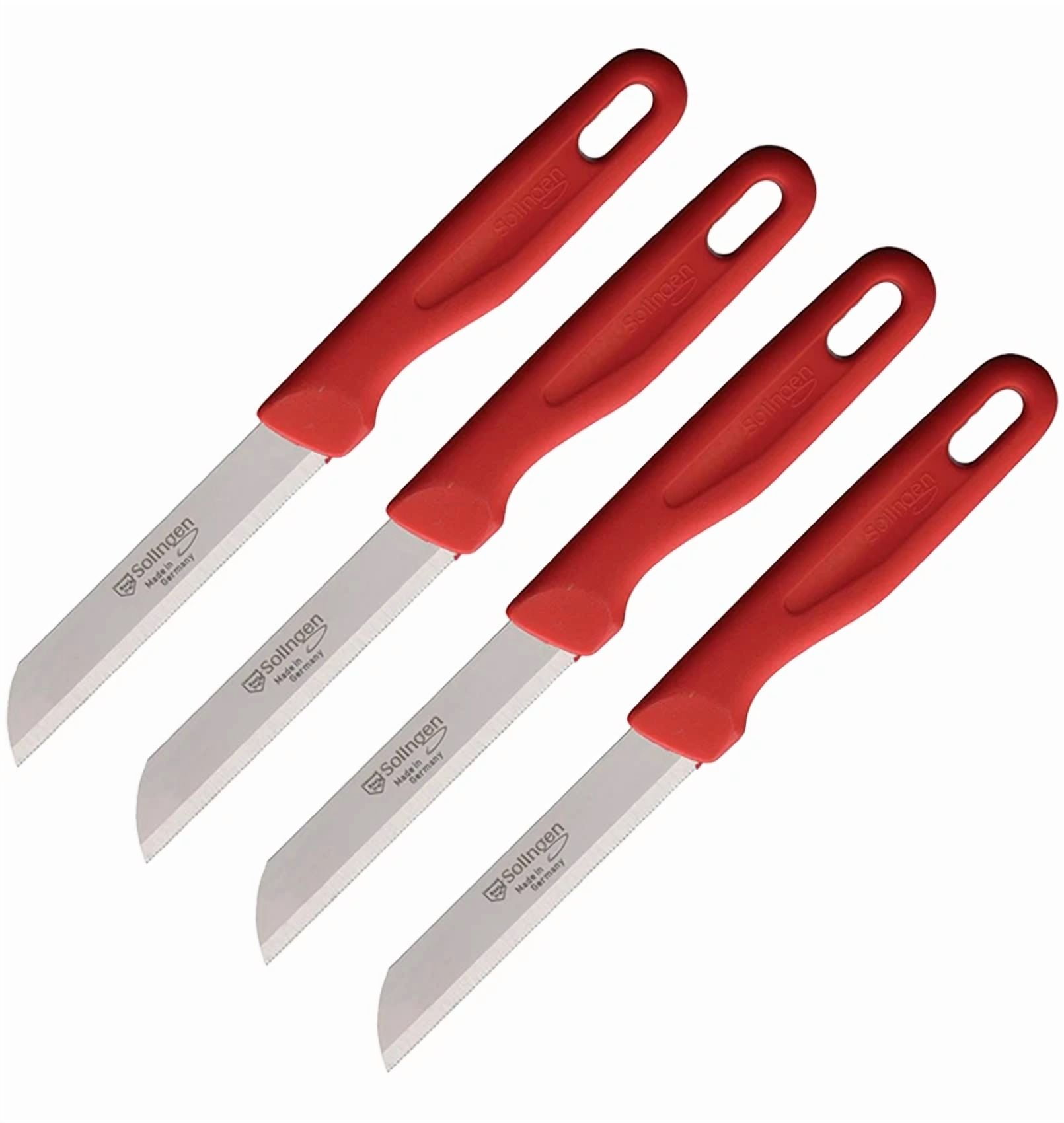 4 Pack Solingen Kitchen Fruit Knife 3.25" Solingen Steel Blade Plastic ...