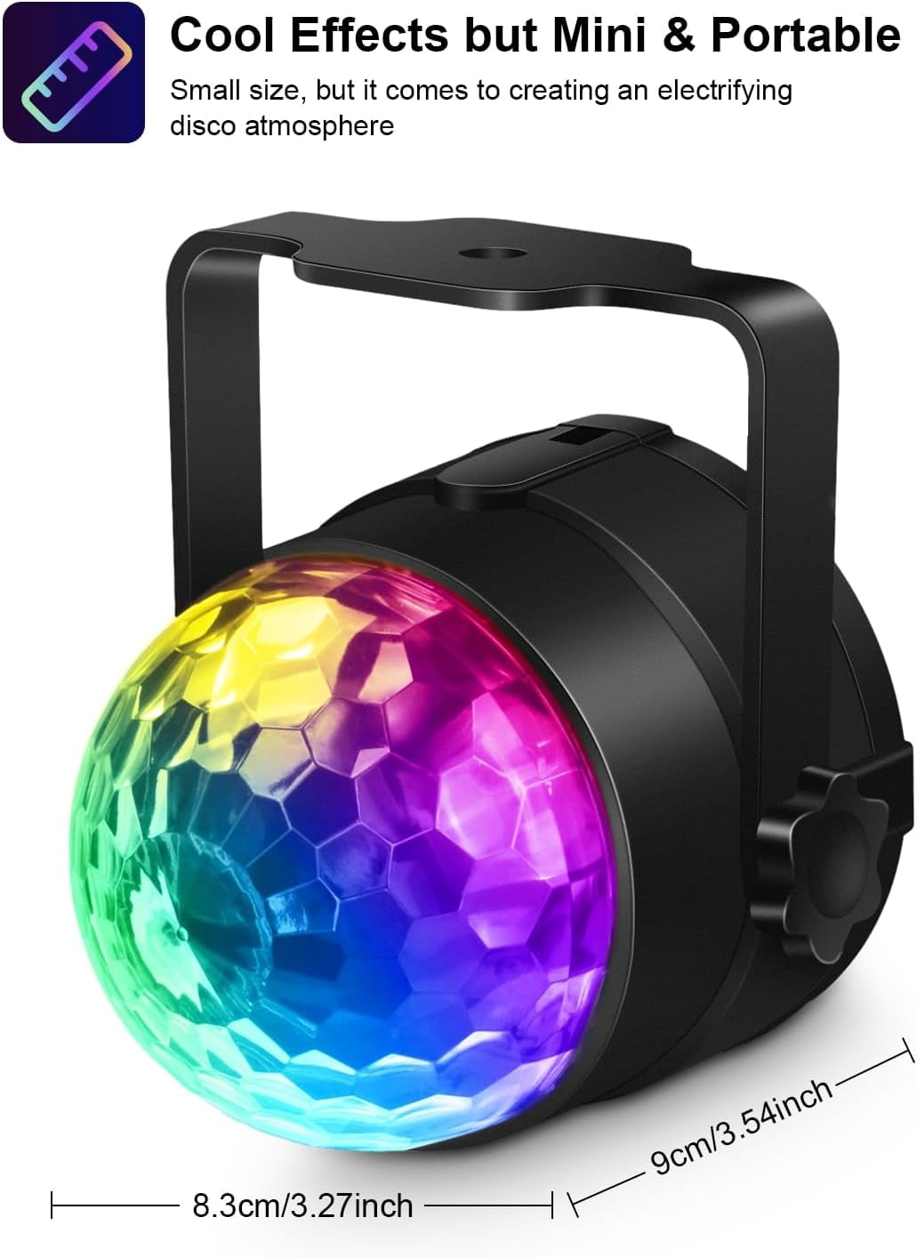 4-Pack Sound Activated Party Lights with Remote Control Dj Lighting ...