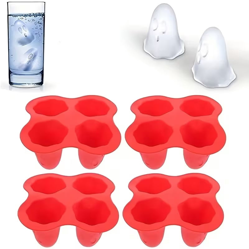 4-Pack Special-Shaped Silicone Ice Tray - Easy-Release Non-Stick Ice ...