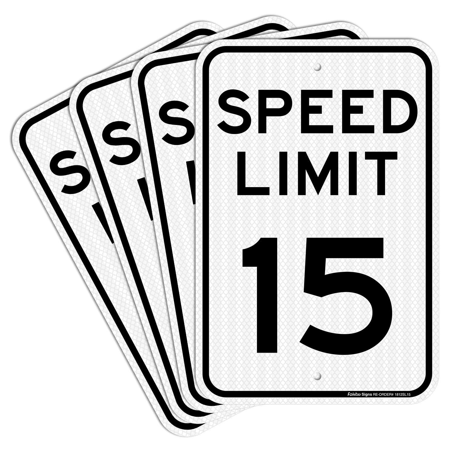 (4 Pack) Speed Limit 15 MPH Sign, 16 x 12 Inches Engineer Grade ...