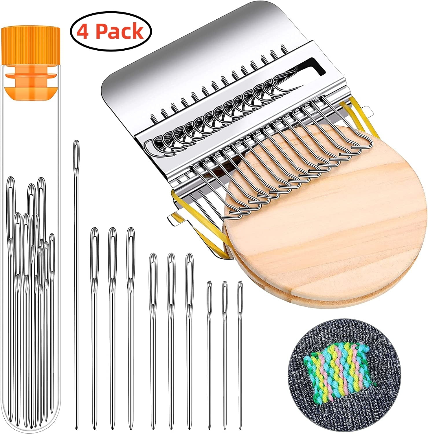 4 Pack Speedweave Darning Loom 14 Hooks Type Weave Tool,Wooden Weaving ...