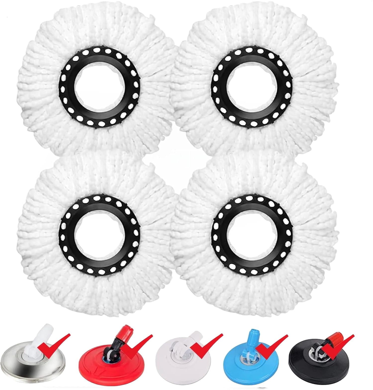 4 Pack Spin Mop Replacement for 360? Spin Mop System, Standard Size ...