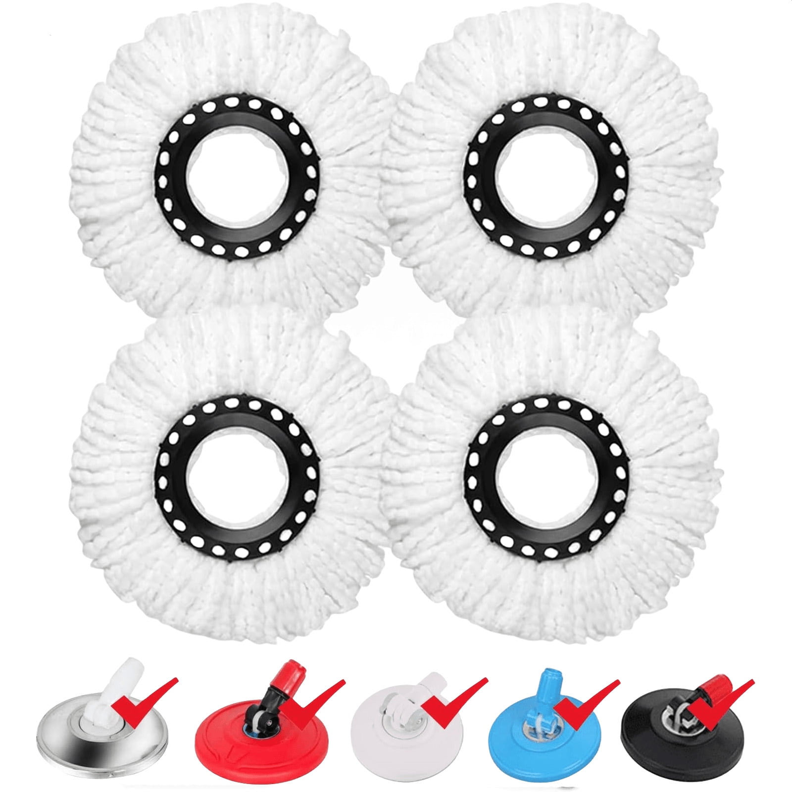 4 Pack Spin Mop Replacement Head For 360° Spin Mop System, Standard ...